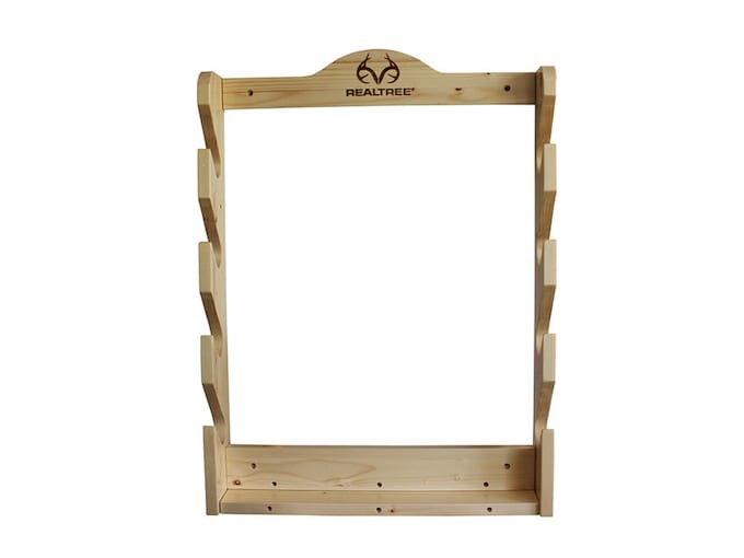 Rush Creek Creations Realtree 4 Gun Wall Rack Solid Pine