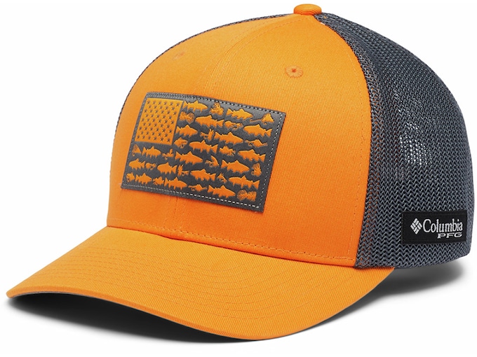 Columbia PFG Fish Flag Mesh Ball Cap Carbon/Trout Flag Large/XL