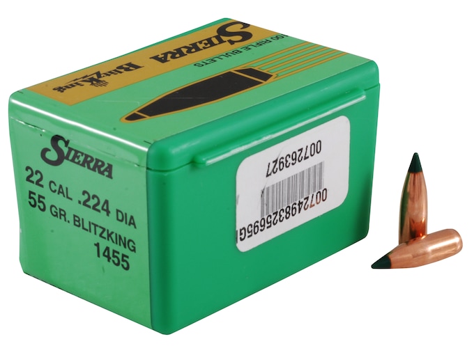 Sierra BlitzKing Bullets 22 Cal (224 Diameter) 55 Grain Polymer Tip
