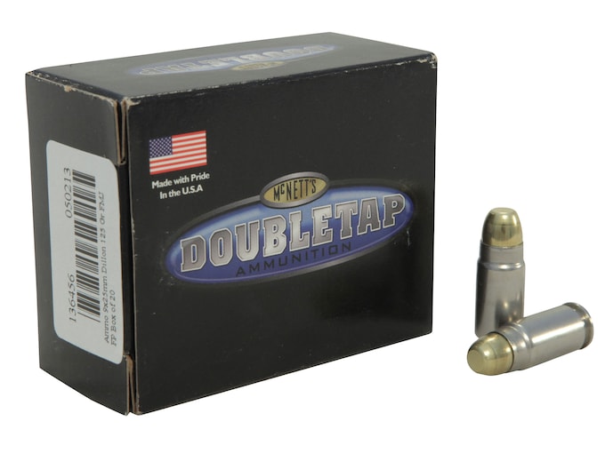 DoubleTap Ammo 9x25mm Dillon 125 Grain Full Metal Jacket Flat Point