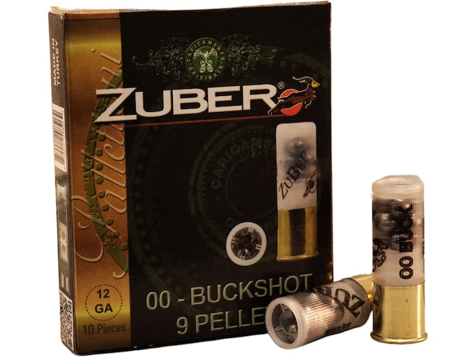 Zuber Ammo 12 Ga 2-3/4 00 Buckshot 9 Pellets Box of 10