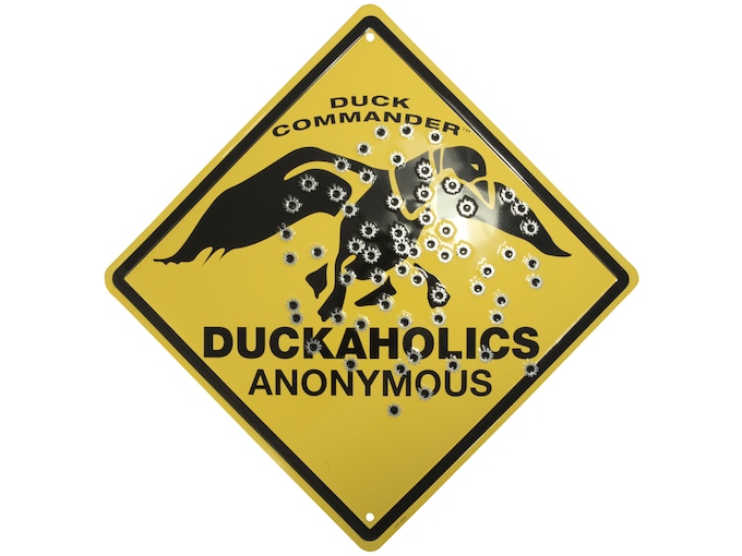 Duck Commander Duckaholic Sign Metal Yellow Black