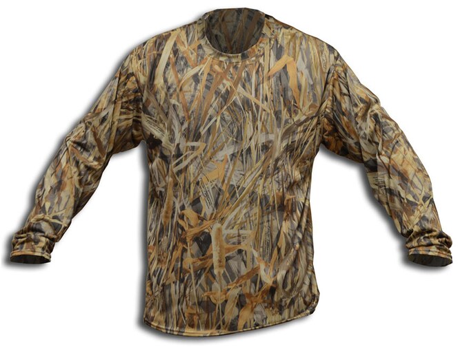 True Timber Men's CoreTec Crew Shirt Long Sleeve Polyester Flooded