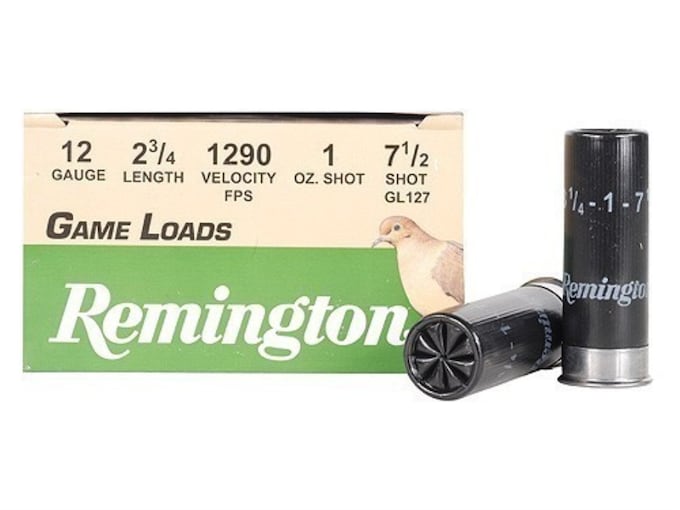 Remington Game Load Ammo 12 Ga 2-3/4 1oz #7-1/2 Shot Box of 25