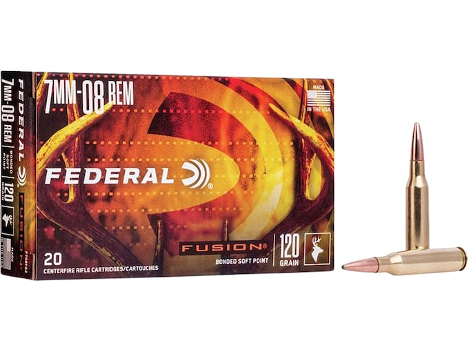 Federal Fusion Ammo 7mm-08 Remington 120 Grain Bonded Spitzer Boat