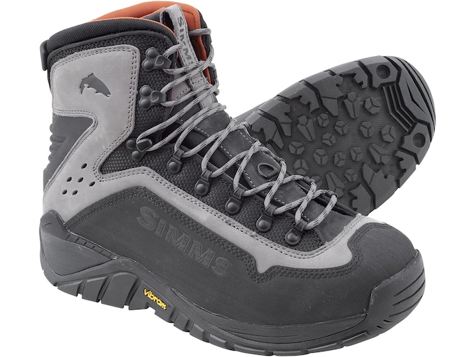 Simms G3 Guide Vibram Wading Boots Leather Steel Gray Men's 10 D