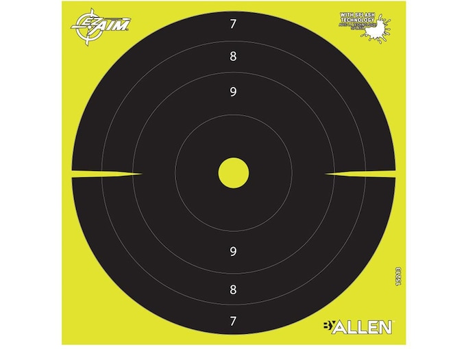 Allen EZ-Aim Non-Adhesive Splash Bullseye 8 Target Pack of 25