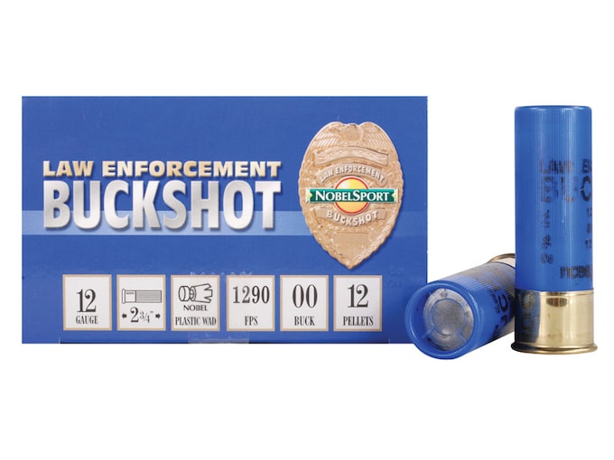 NobelSport Law Enforcement Ammo 12 Ga 2-3/4 00 Buckshot 12 Pellets Box
