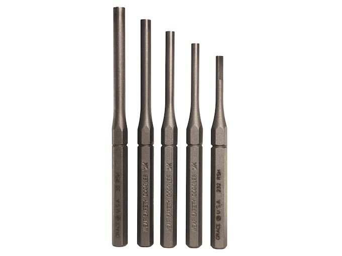 Grace USA Roll Pin Holder Punch Set 5-Piece Steel