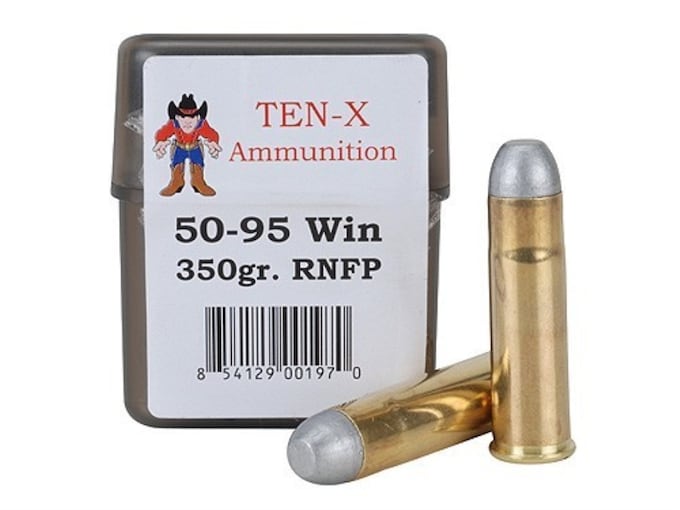 Ten-X Cowboy Ammo 50-95 WCF 350 Grain Round Nose Flat Point Box of 20