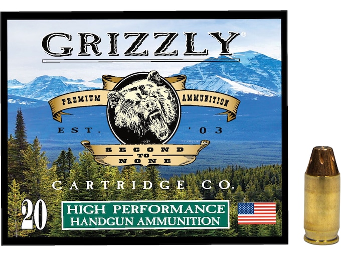 Grizzly Ammo 380 ACP +P 90 Grain Jacketed Hollow Point Box of 20