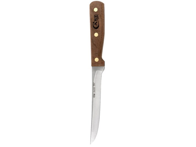 Case Kitchen Boning Knife 6 Drop Point SS Blade Wood Handle Brown