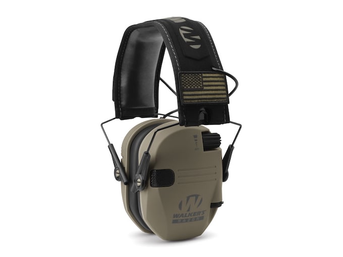 Walker's Razor Slim Patriot Electronic Earmuffs (NRR 23dB) Flat Dark
