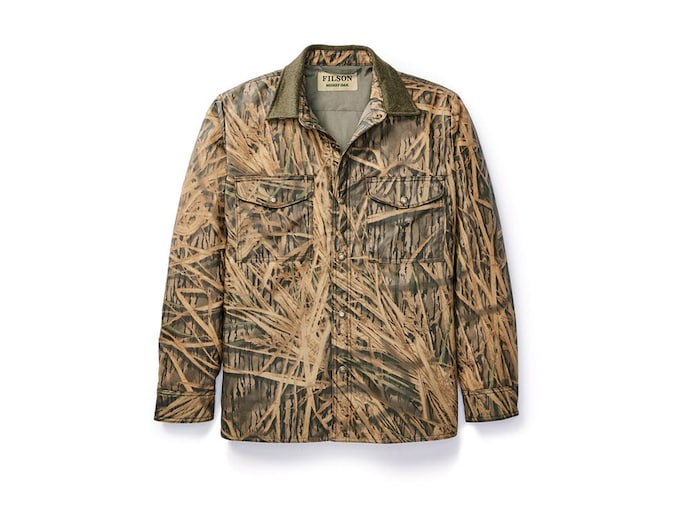 Filson Men's Insulated Shelter Cloth Jac-Shirt Cotton Mossy Oak Shadow