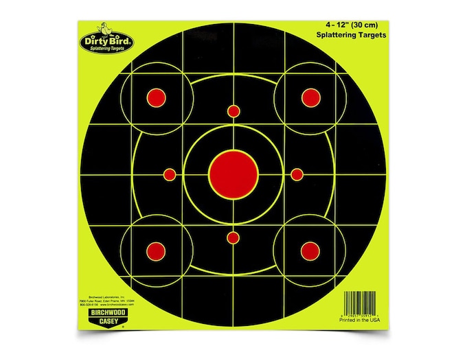 Birchwood Casey Dirty Bird Yellow 12 Bullseye Targets 25PK