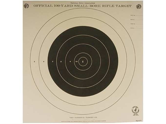 NRA Official Smallbore Rifle Training Targets TQ-4 100 Yard Tagboard