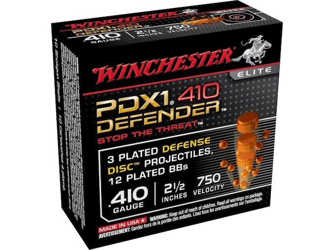 Winchester PDX1 Defender Ammo 410 Bore 2-1/2 3 Disks over 1/4oz BB Box
