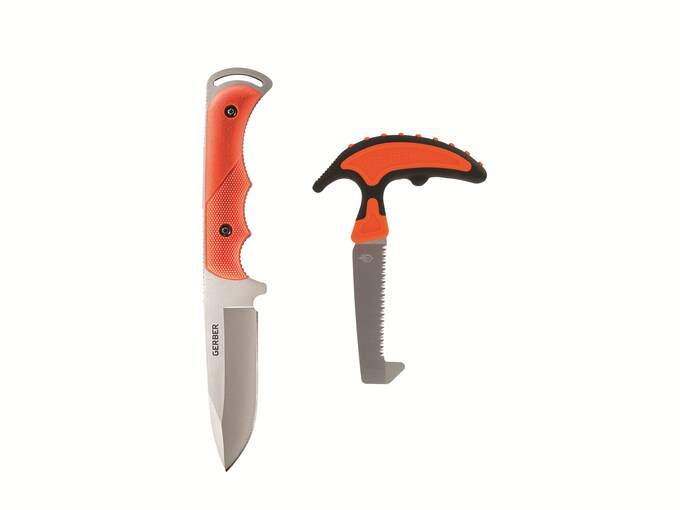 Gerber Freeman Guide Fixed Blade Knife & Vital Pack Saw Combo Orange