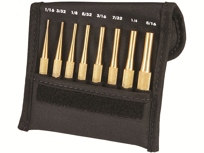 Starrett Drive Pin Punch Set 8-Piece Brass