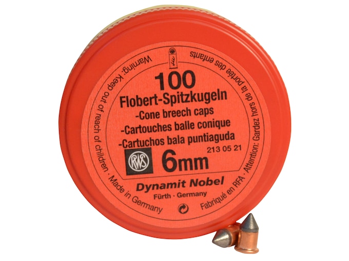 RWS Ammo 22 CB Cap (6mm Flobert) 26 Grain Conical Tub of 100