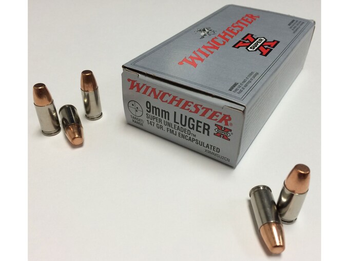 Winchester Super-X Super Unleaded Ammo 9mm Luger 147 Grain Total Metal