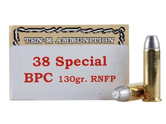 Ten-X Cowboy Ammo 38 Special 130 Grain Lead Round Nose Flat Point BPC