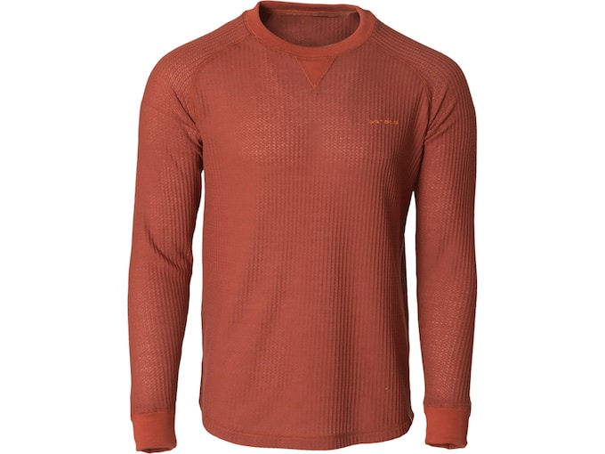 Banded Men's Grey Cliff Waffle Long Sleeve Shirt Burnt Red XL
