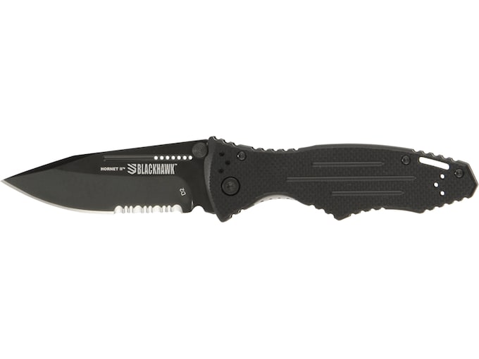 BLACKHAWK! Hornet II Folding Knife 3.25 Drop Point D2 Tool Steel Black