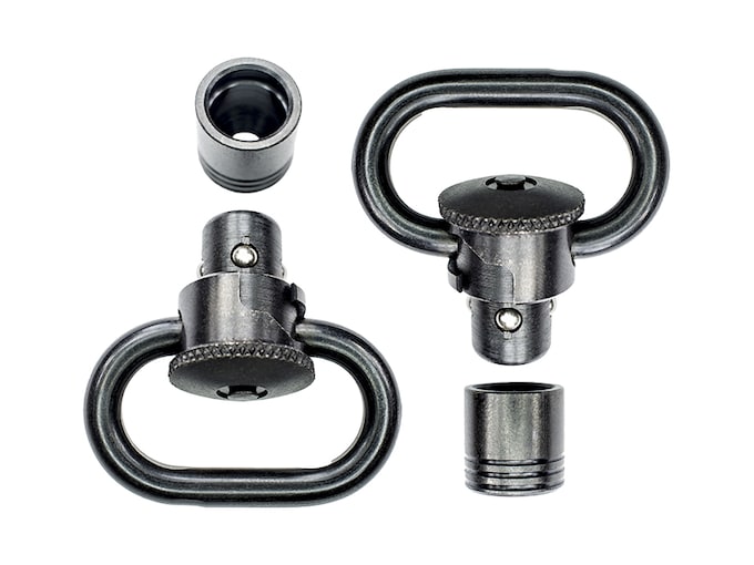 GrovTec Twist Lock Push Button Sling Swivel Set Bases Steel Black
