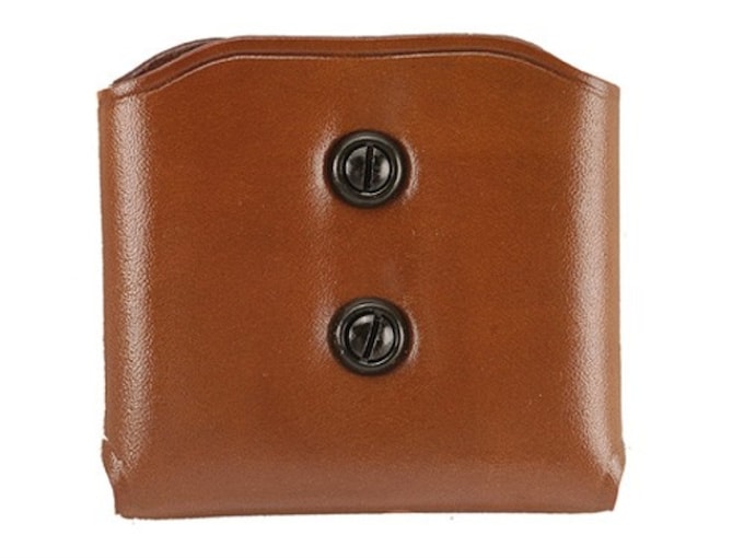 Galco DMC Double Mag Pouch 45 ACP 10mm Single Stack Mag Leather Tan