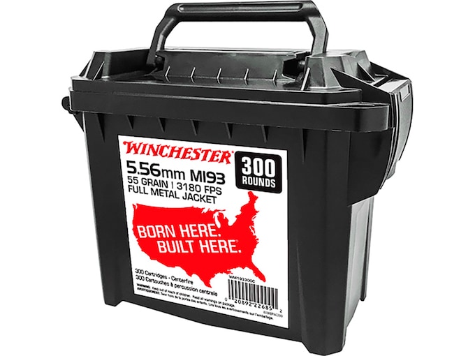 Winchester Ammo 5.56x45mm NATO 55 Grain M193 Full Metal Jacket Ammo