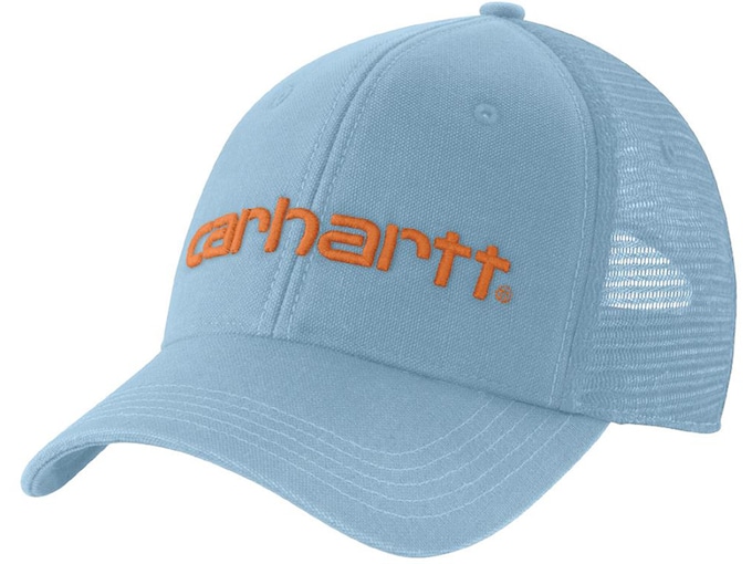 Carhartt Canvas Mesh Back Logo Graphic Cap Fire Red One Size Fits Most