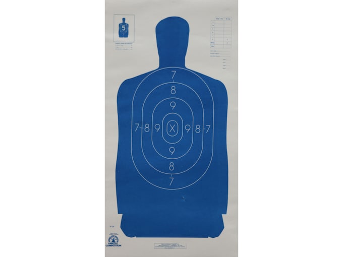 NRA Official Blue Silhouette Targets B-29 50-Foot Paper Package of 100