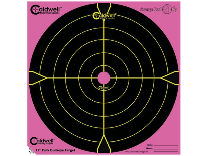 Caldwell Orange Peel Pink Targets 12 Self-Adhesive Bullseye 5PK