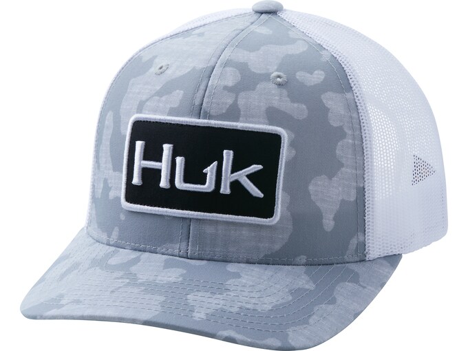 Huk Men's Running Lakes Trucker Cap Overcast Gray One Size Fits Most