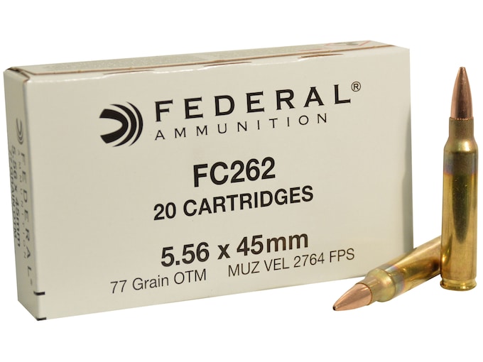 Federal Ammo 5.56x45mm NATO 77 Grain Open Tip Match Case of 200 (10
