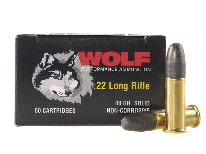 Wolf Match Target Ammo 22 Long Rifle 40 Grain Lead Round Nose Case of