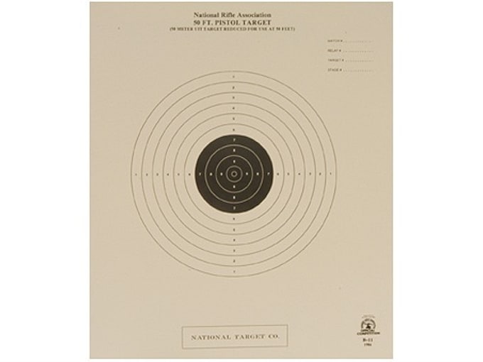 NRA Official International Pistol Targets B-11 50' Slow Fire Paper