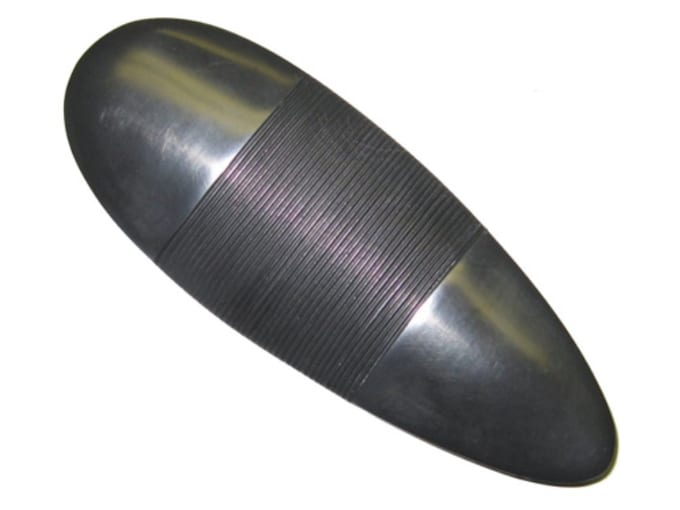 Vintage Gun Buttplate Universal Medium Grooved without Holes Polymer