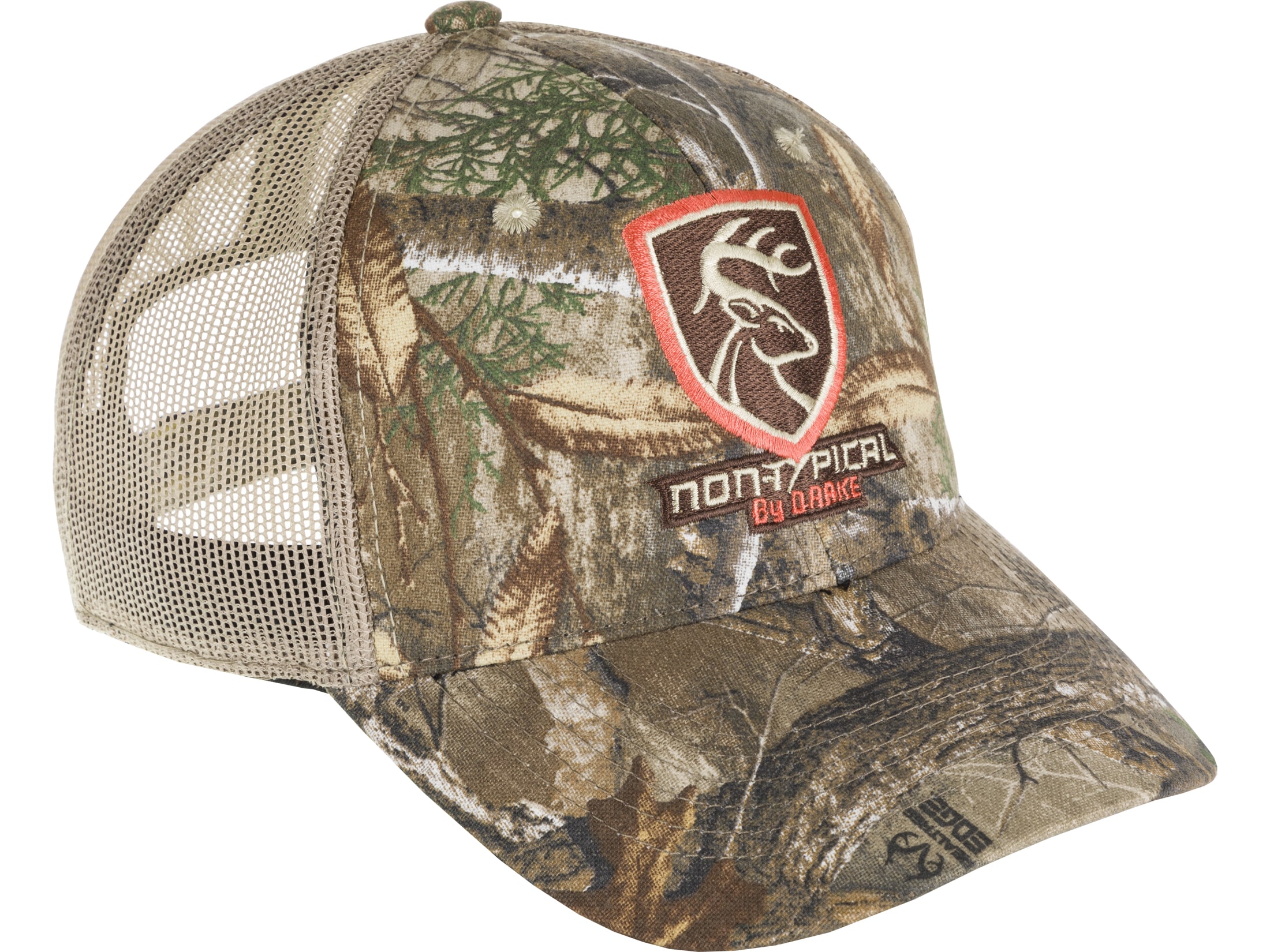 Drake Non-Typical Mesh Back Camo Logo Hat Mossy Oak Bottomland Camo