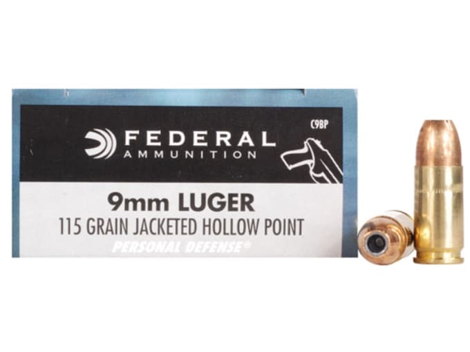Federal Premium Personal Defense Ammo 9mm Luger 115 Grain Jacketed