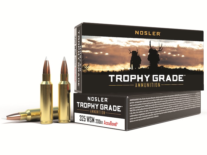 Nosler Trophy Grade Ammo 325 Winchester Short Mag (WSM) 200 Grain