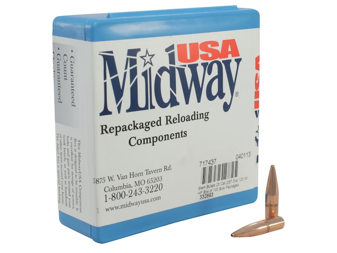 Factory Second Bullets 25 Cal (257 Diameter) 120 Grain Hollow Point