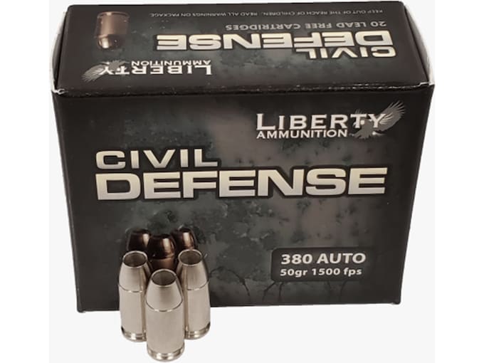 Liberty Civil Defense Ammo 380 ACP 50 Grain Fragmenting Hollow Point