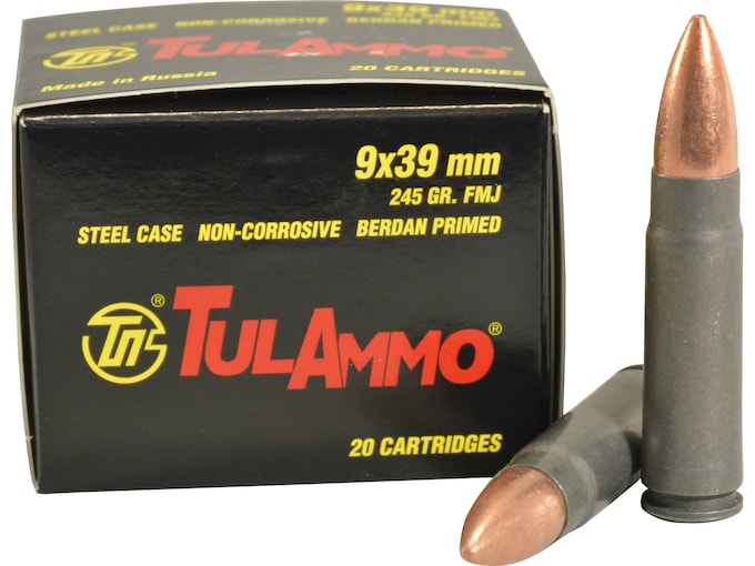 TulAmmo Ammo 9x39mm 245 Grain Full Metal Jacket Box of 20
