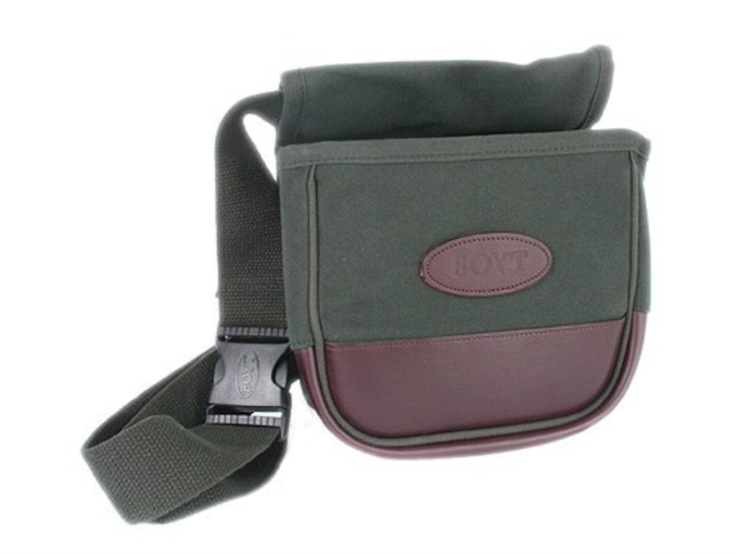 Boyt Deluxe Divided Shotgun Shell Pouch Belt Canvas Leather Trim Green