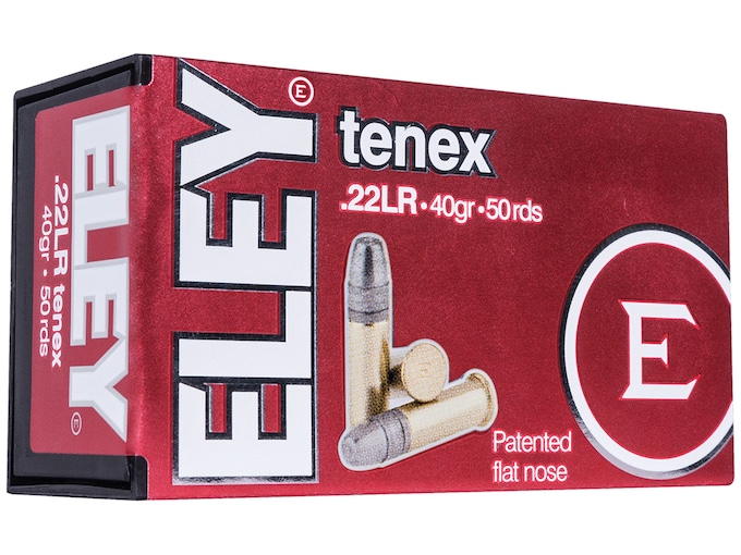 Eley Tenex EPS Ammo 22 Long Rifle 40 Grain Lead Flat Nose Box of 50