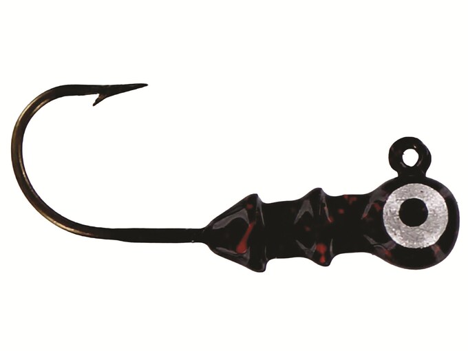 Big Bite Baits Contender Jig 1/16oz Round Ball Jighead Bloodshot Black