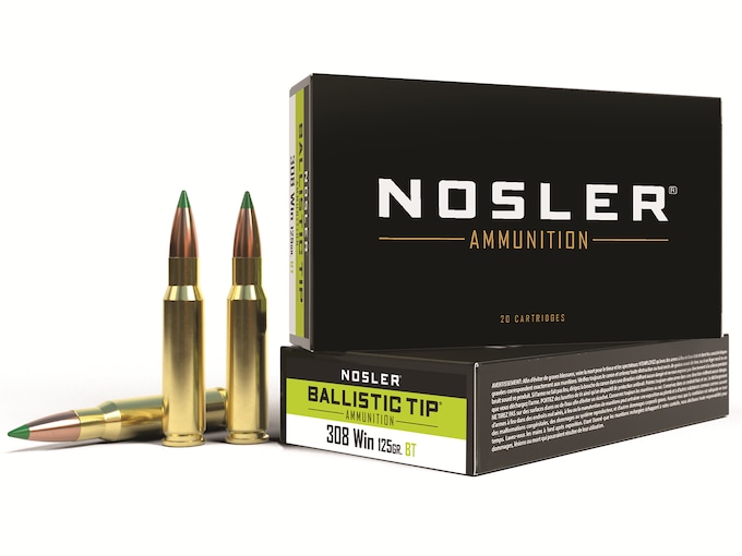 Nosler BT Ammo 308 Winchester 125 Grain Ballistic Tip Box of 20