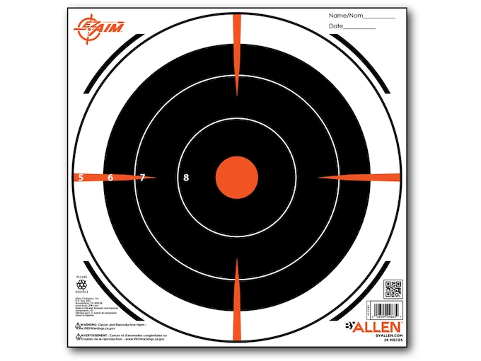 Allen EZ-Aim 8 Paper Bullseye Target Pack of 26